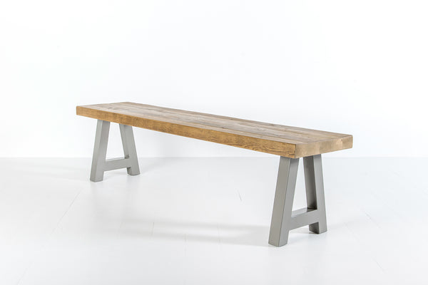 Rustic Solid Wood And Custom Metal Bench – Eat Sleep Live