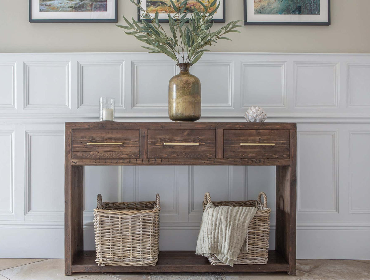 Reclaimed Rustic Wood Branson Console Table – Eat Sleep Live