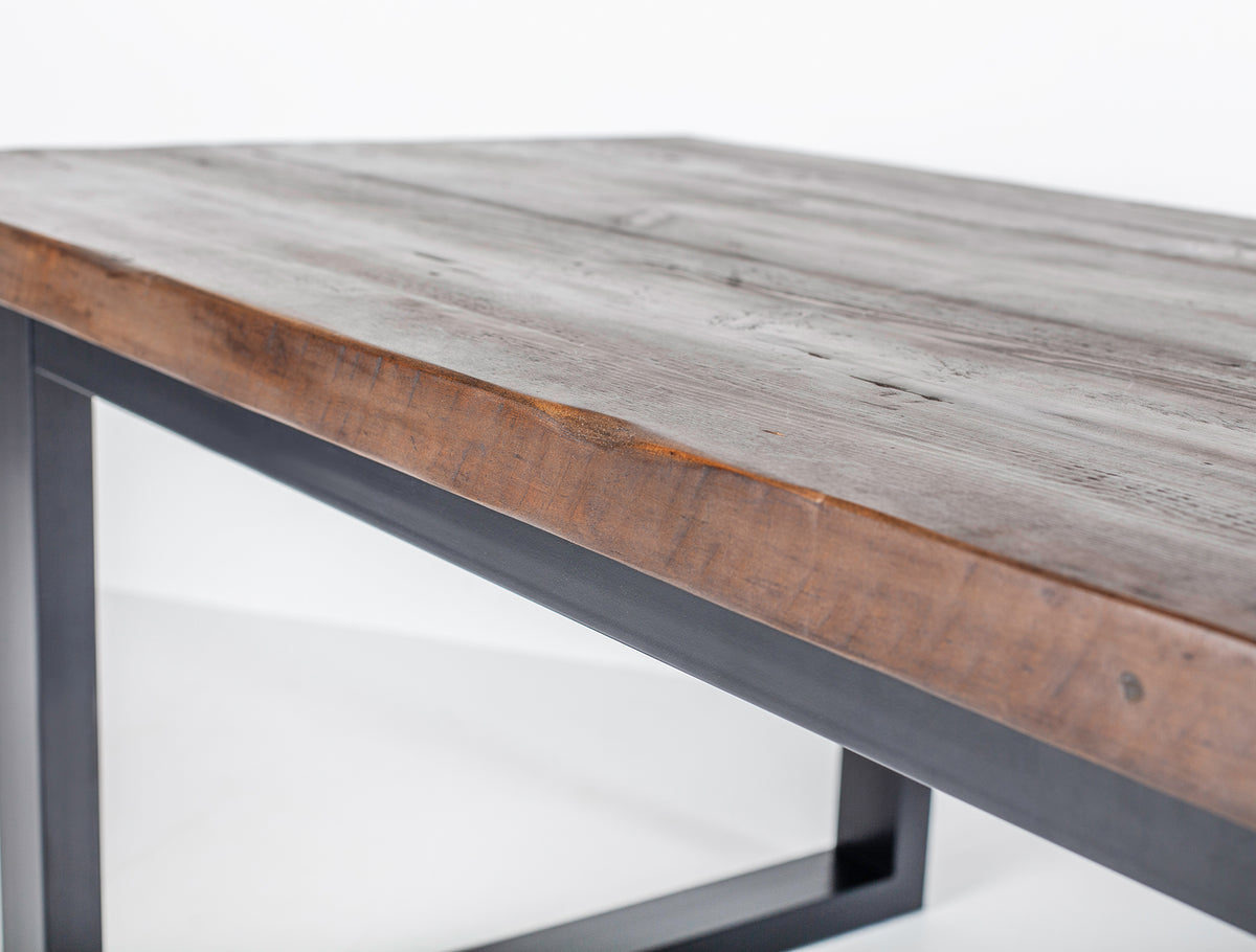 Reclaimed Wood and Painted Metal Rustic Dining Table – Eat Sleep Live