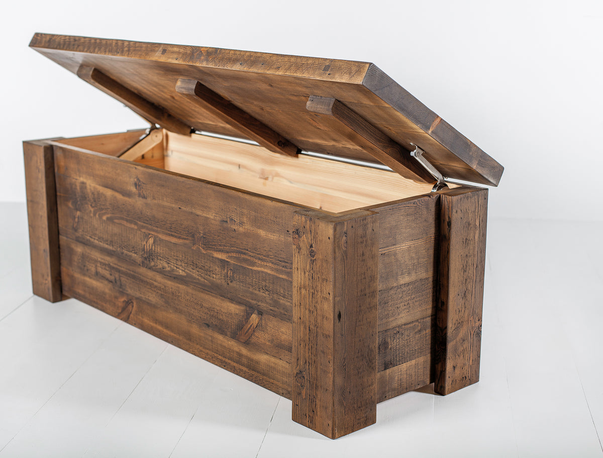 Reclaimed Rustic Wood Hudson Blanket Box – Eat Sleep Live