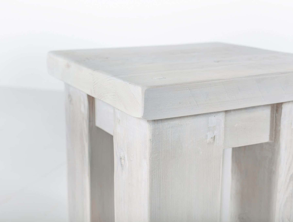 Reclaimed Rustic Wood Hudson Stool – Eat Sleep Live